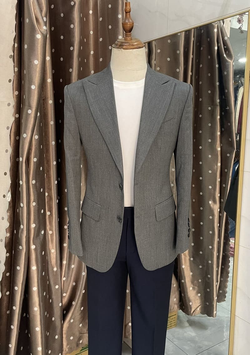 Blazer nam màu xám lót cánh én - thoáng mát, nhẹ nhàng